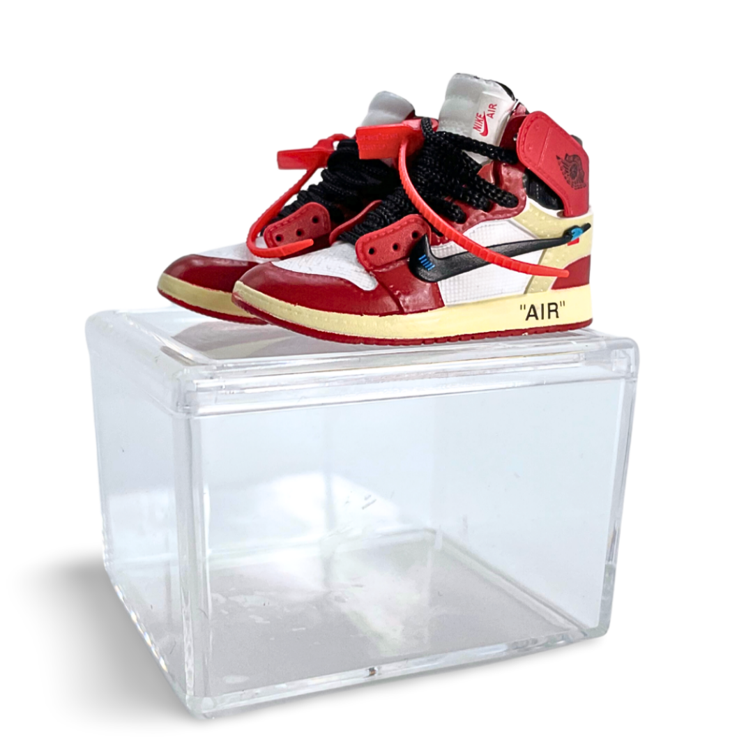 Miniature Sneakers - Nike Air Jordan 1 Off-White Chicago - black laced